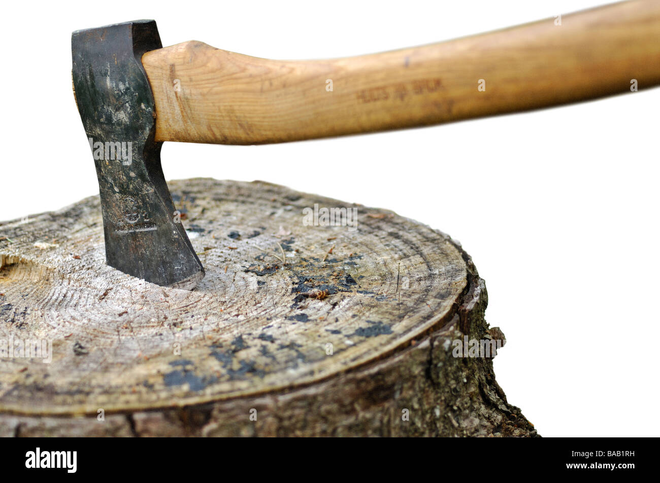 Axe in chopping block hi-res stock photography and images - Alamy