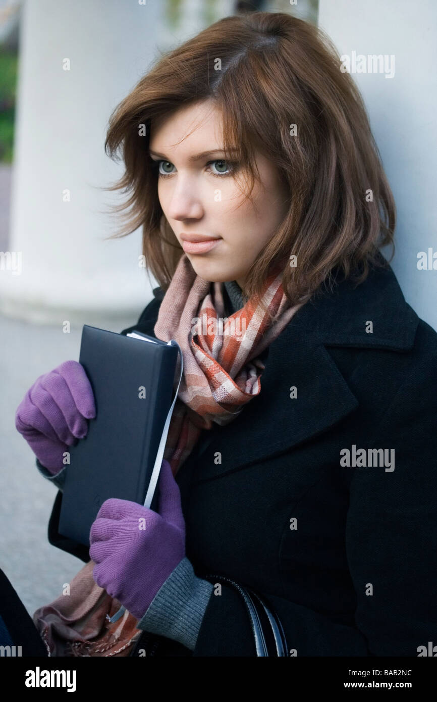 Beautiful girl with a book Stock Photo - Alamy
