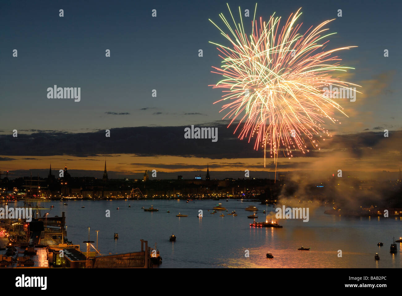 Fireworks over Stockholm Sweden Stock Photo - Alamy