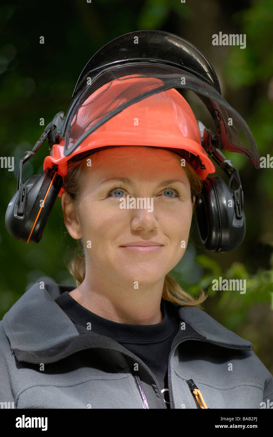 A female lumberjack Sweden Stock Photo - Alamy