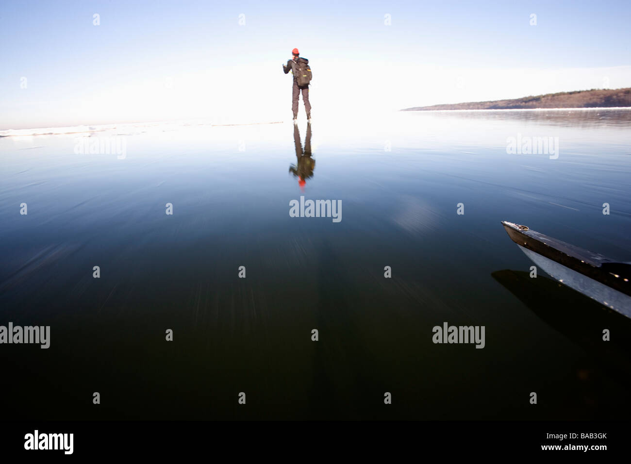 Long distance ice skating Sweden Stock Photo - Alamy