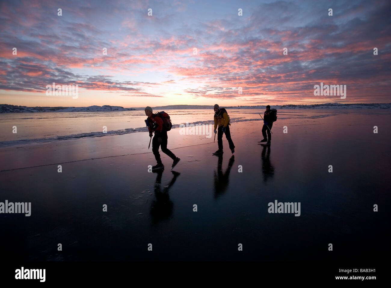 Long distance ice skating Sweden Stock Photo - Alamy