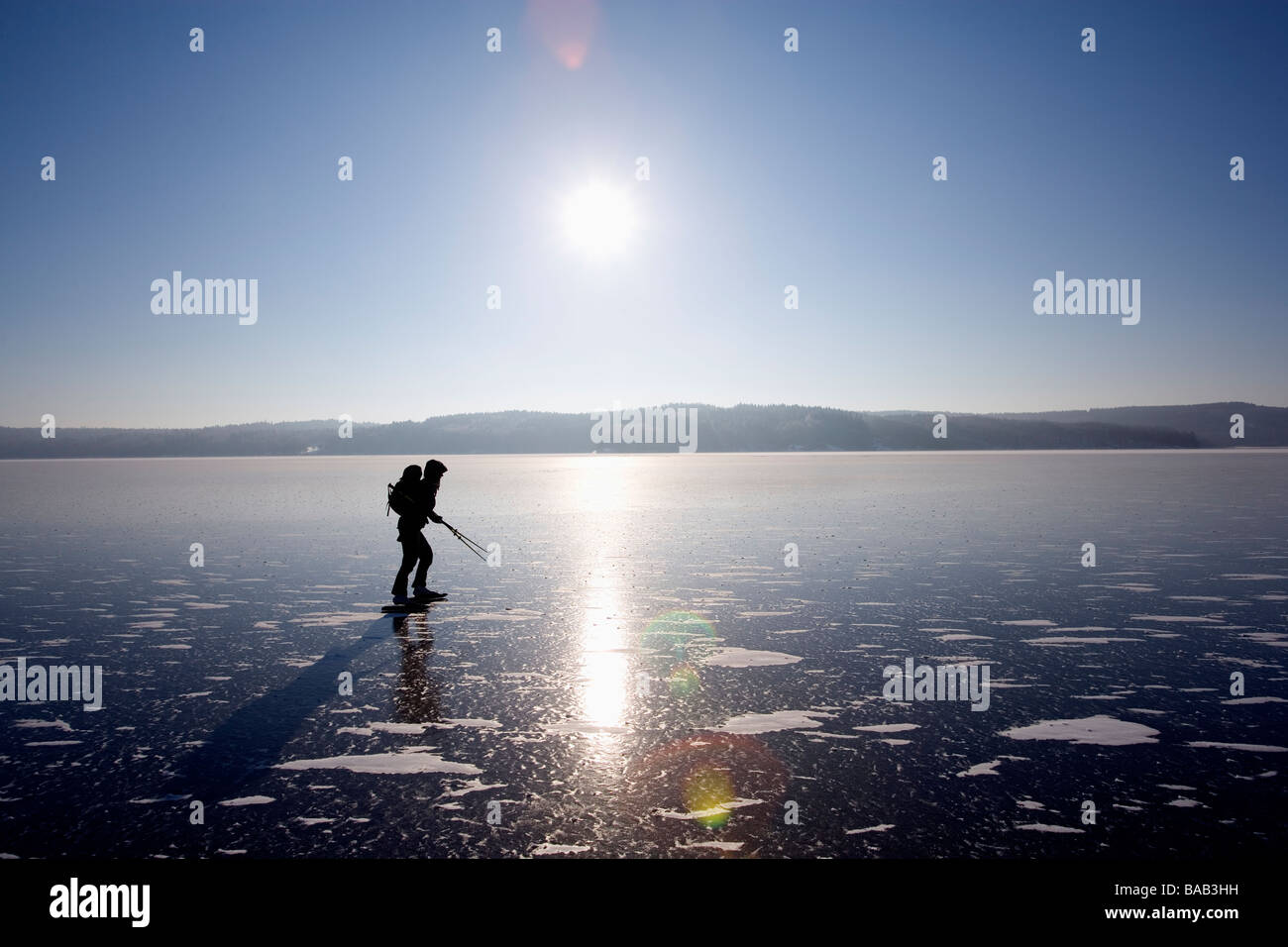 Long distance ice skating Sweden Stock Photo - Alamy