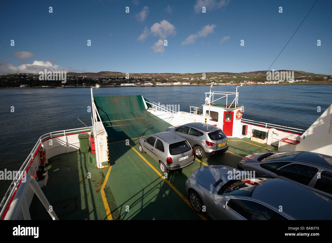 The Lough Foyle ferry carrying cars between Magilligan point Northern ...