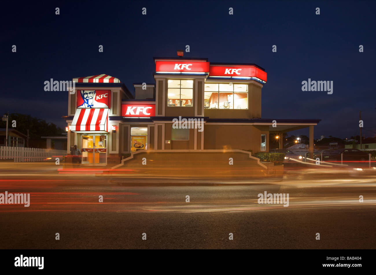 Fast food restaurant KFC at Oistins Fish Fry, Oistins, "South Coast" of ...