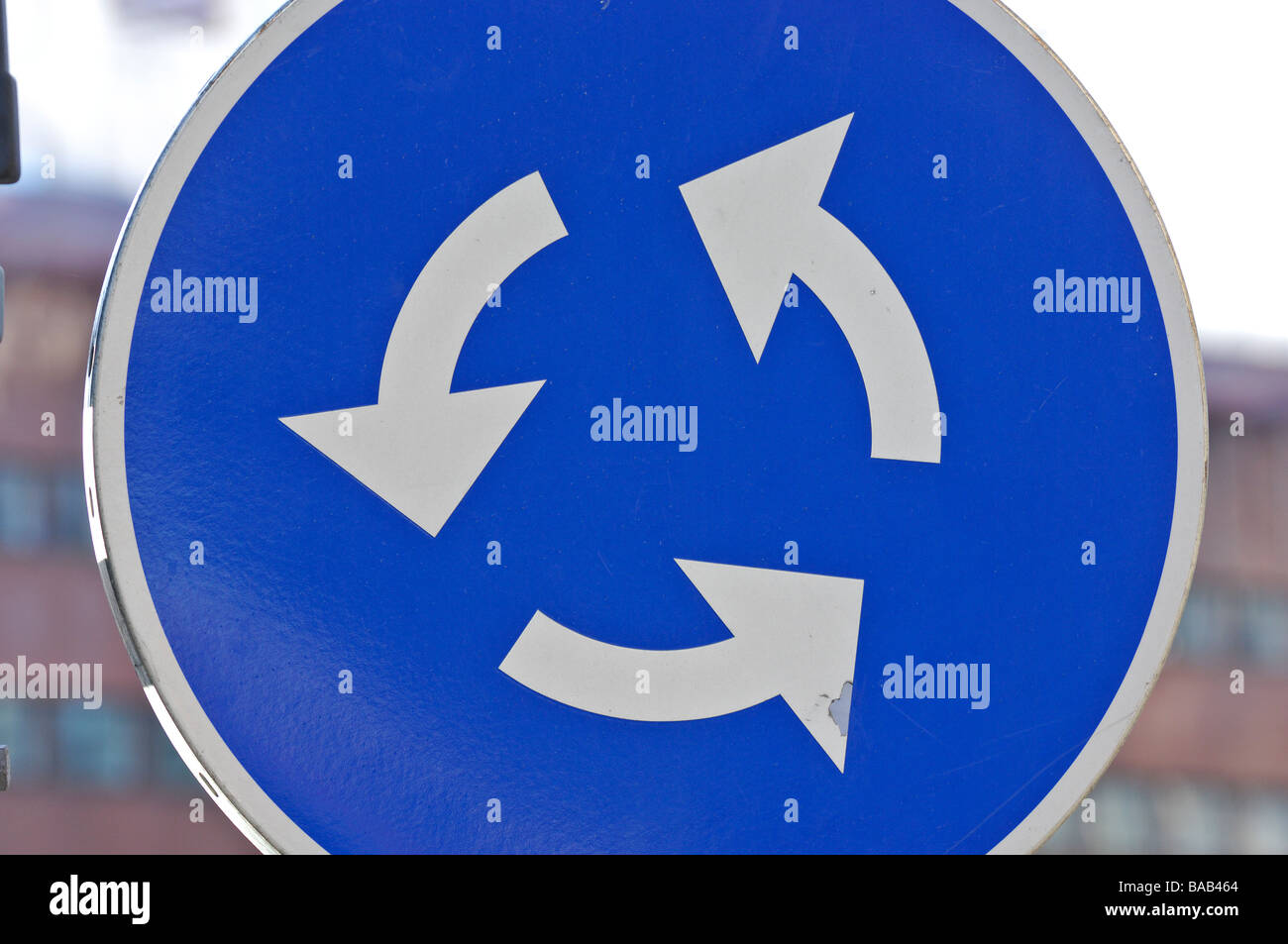 A roundabout sign, Sweden Stock Photo - Alamy