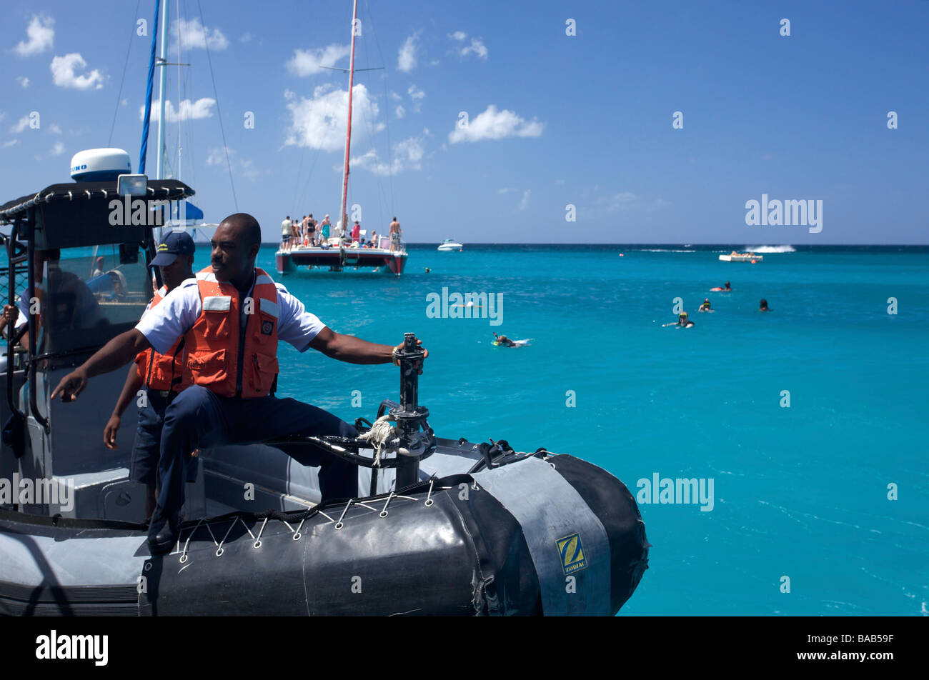 Barbados Coast Guard patrolling in the West Coast of Caribbean Sea ...