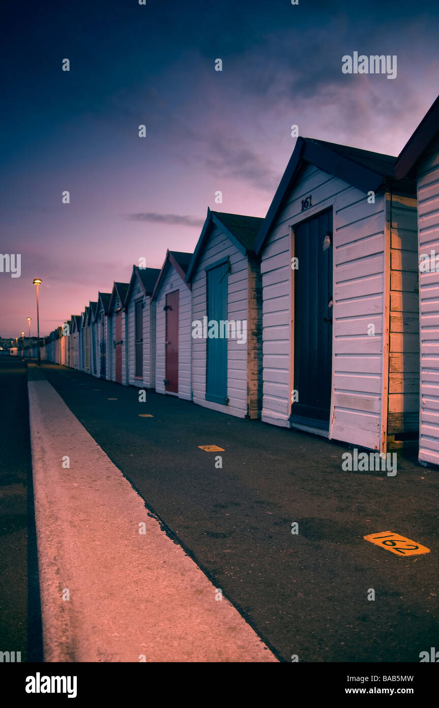 Beach huts in Devon Stock Photo - Alamy