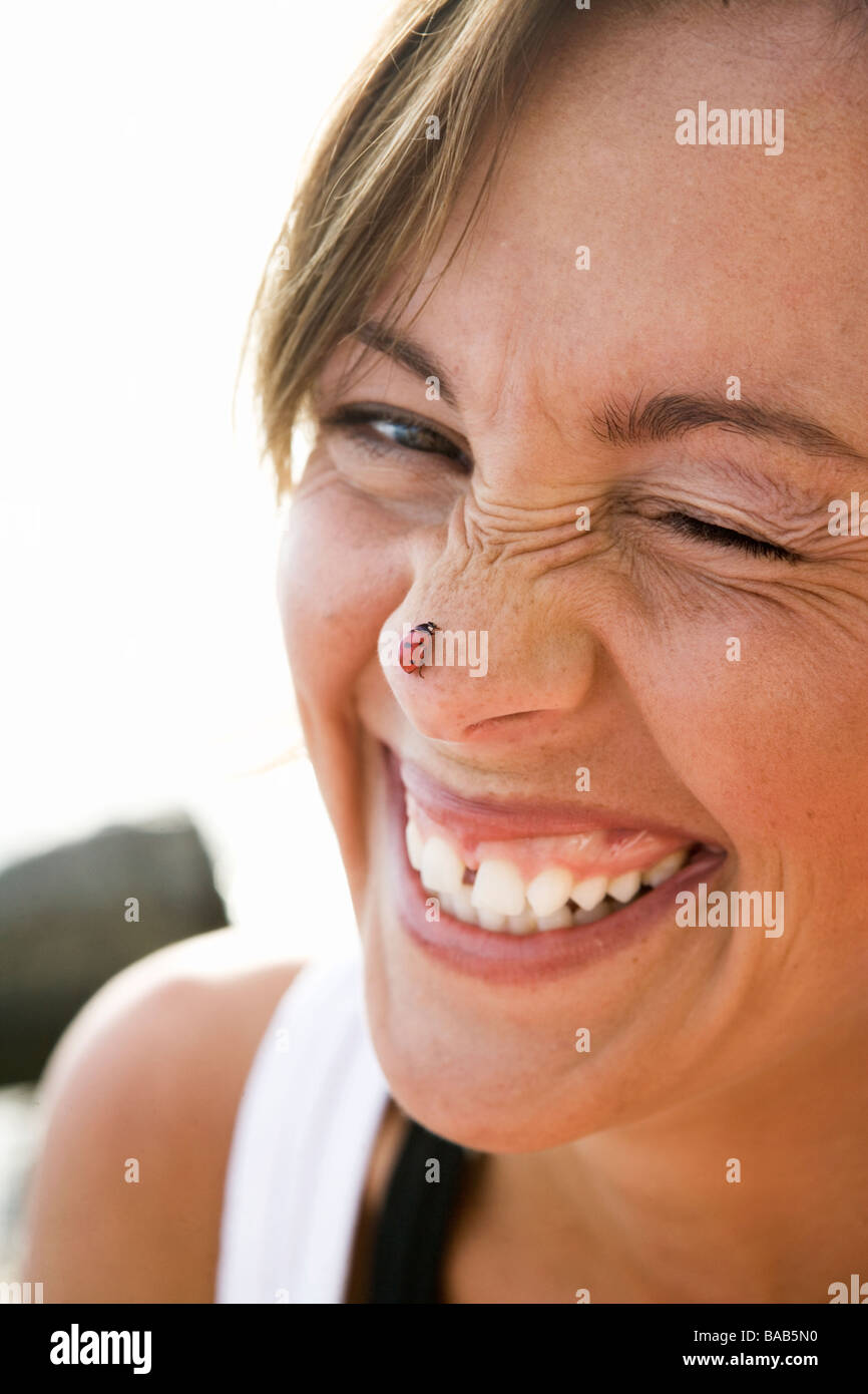 A laughing woman, Sweden Stock Photo - Alamy