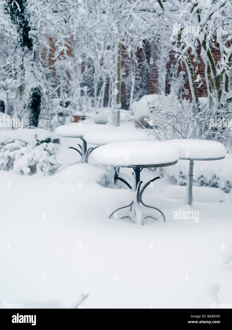 Snowy Garden Sweden Stock Photo - Alamy