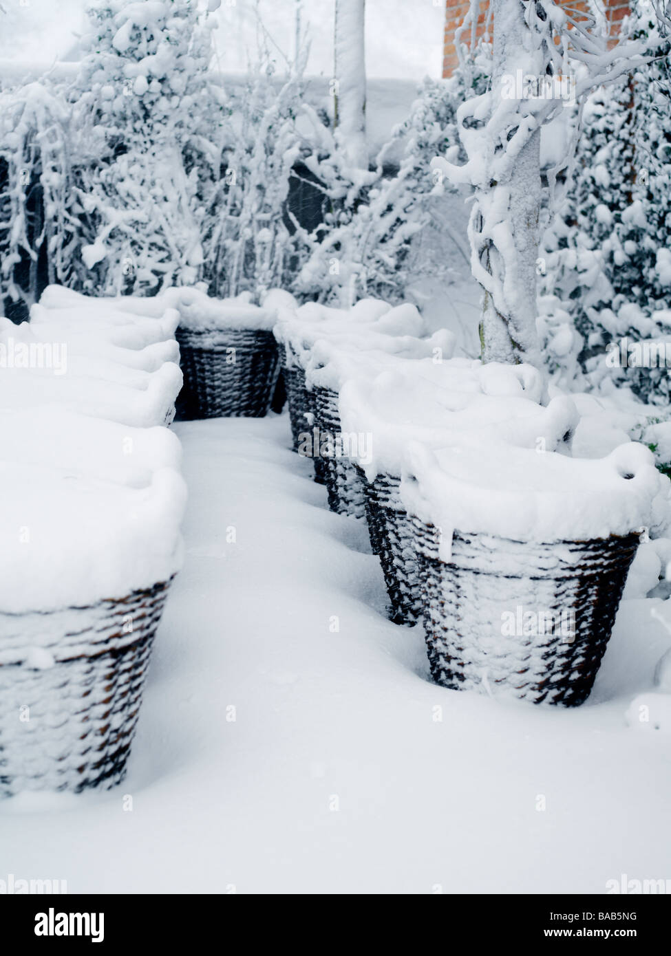 Snowy Garden Sweden Stock Photo - Alamy