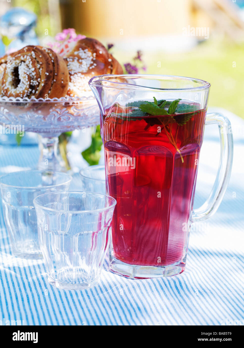 Cinnamon Buns And Lemonade Sweden Stock Photo - Alamy
