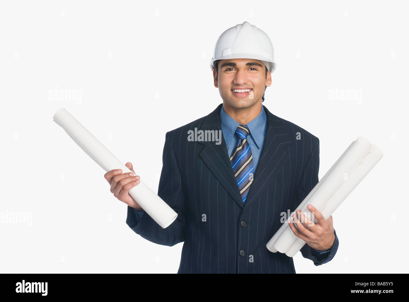 Architect holding blueprints Stock Photo - Alamy Architect holding blueprints Stock Photo - Alamy