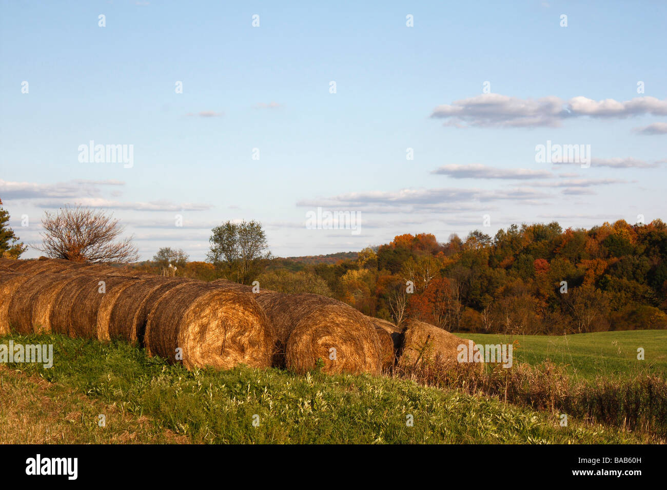 American rural farming Autumn landscape Hocking Hills in Ohio USA US ...