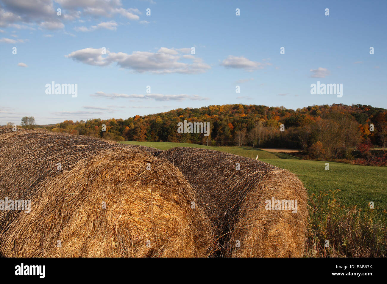 American rural farming Autumn landscape Hocking Hills in Ohio USA US ...