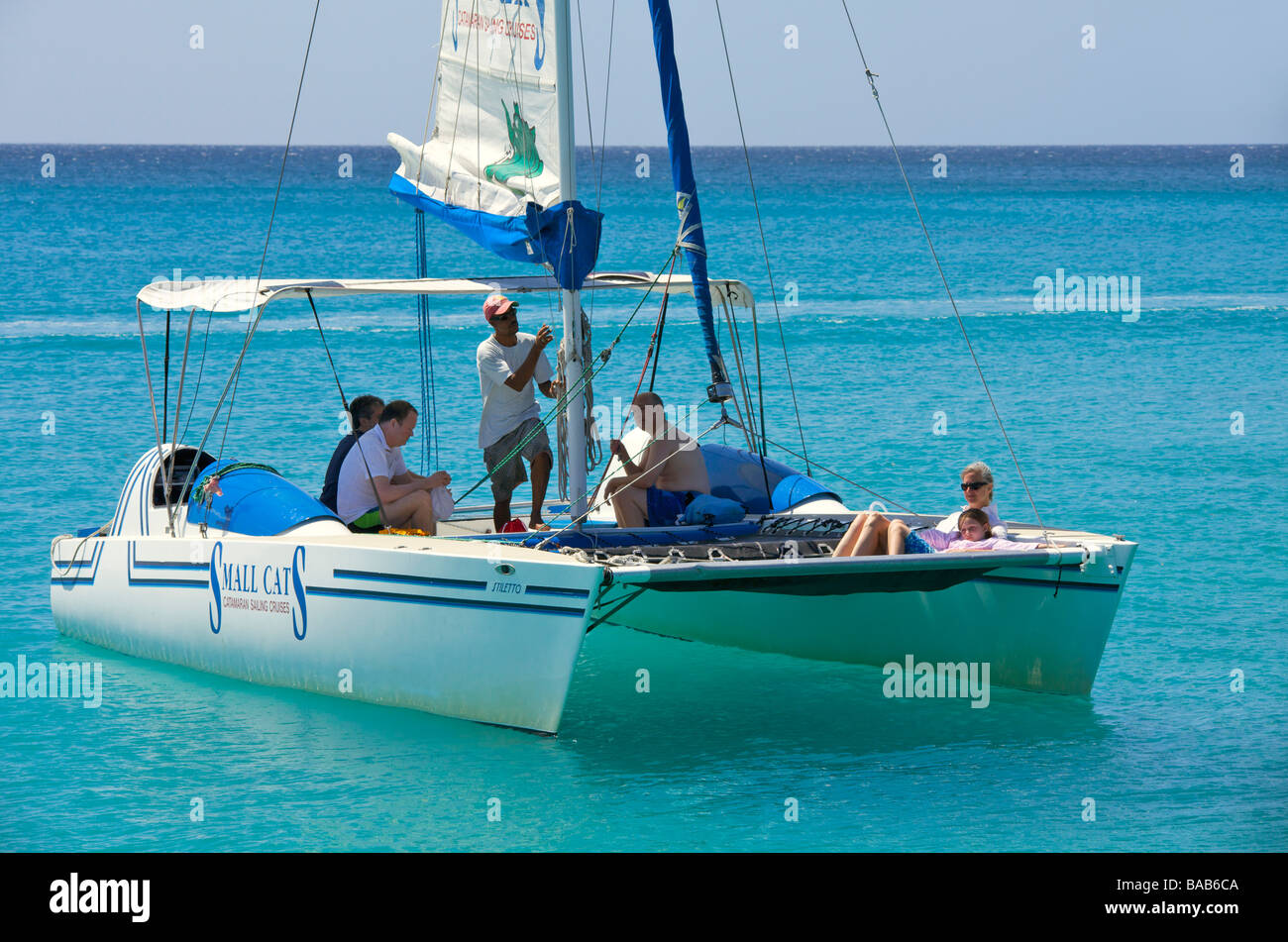 Private charter boat sailing in West Coast of Barbados, "West Indies ...