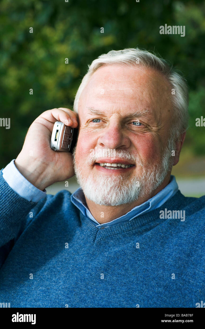 A man talking in a mobile phone, Sweden Stock Photo - Alamy
