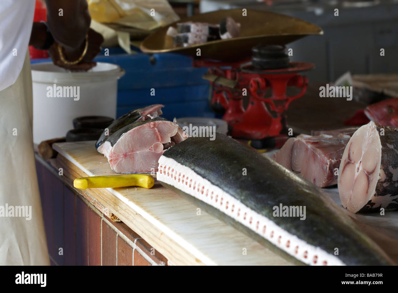 Freshly farmed fish at Oistins Fish Market or now is called Verinda Cox ...