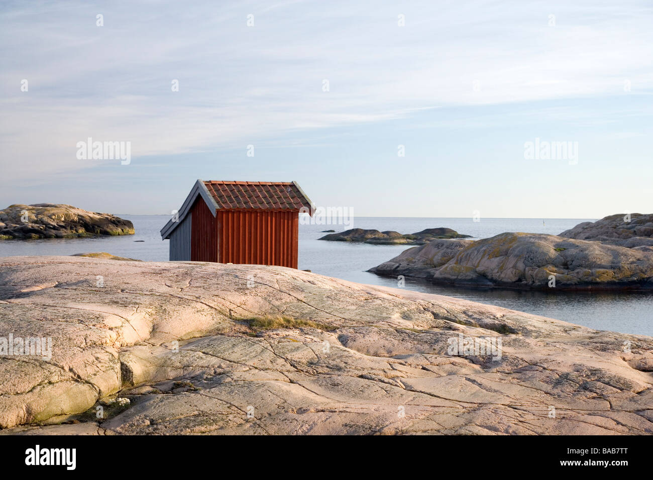 A boathouse by the sea Bohuslan Sweden Stock Photo - Alamy