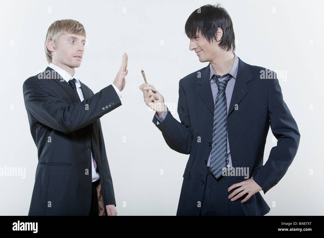 two male expressive young men on isolated background Stock Photo - Alamy