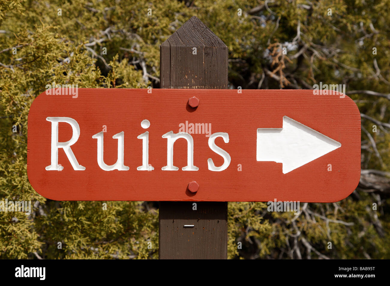 ruins directional sign at tusayan museum south rim grand canyon ...