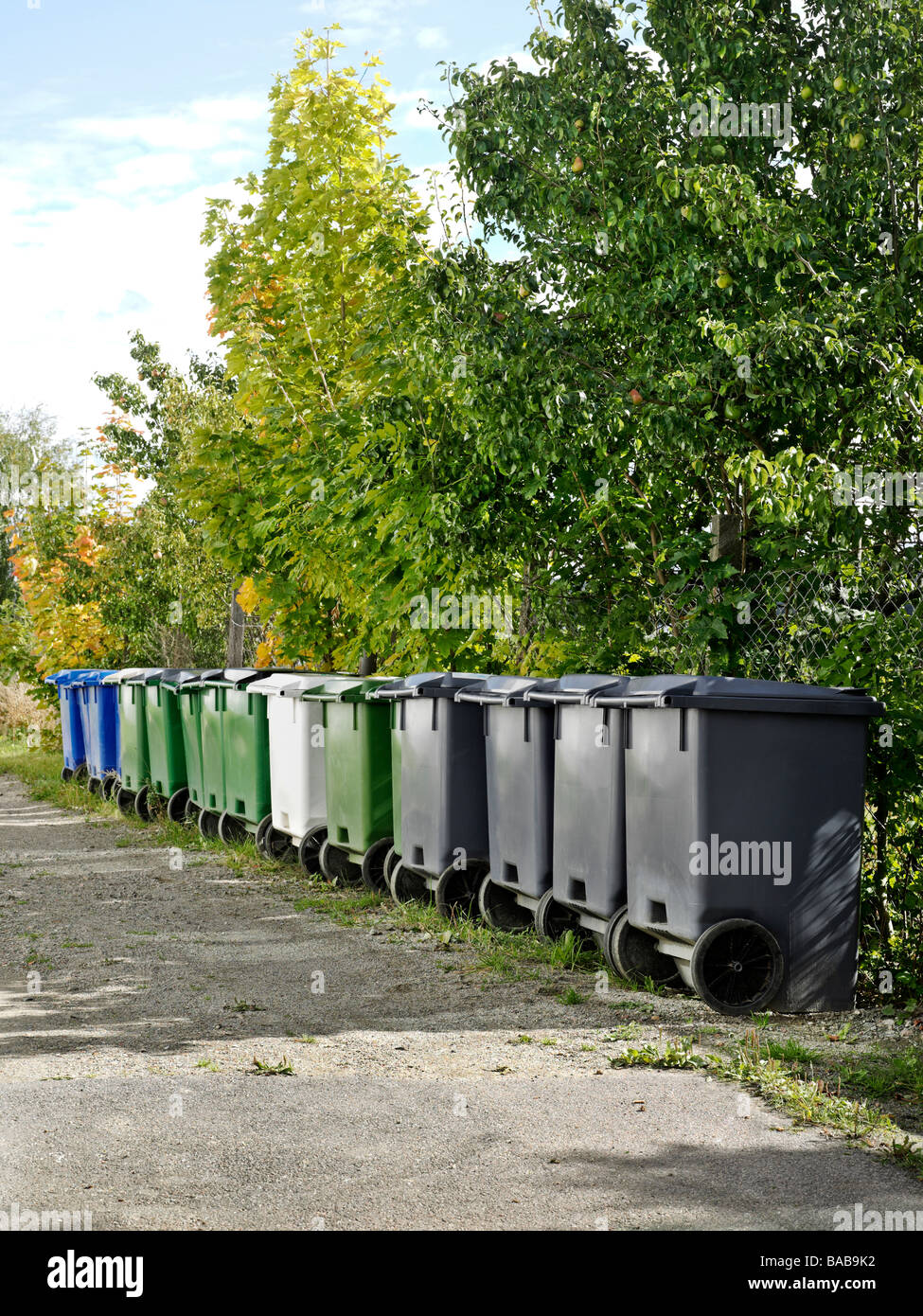 Dustbins by the road Sweden Stock Photo - Alamy