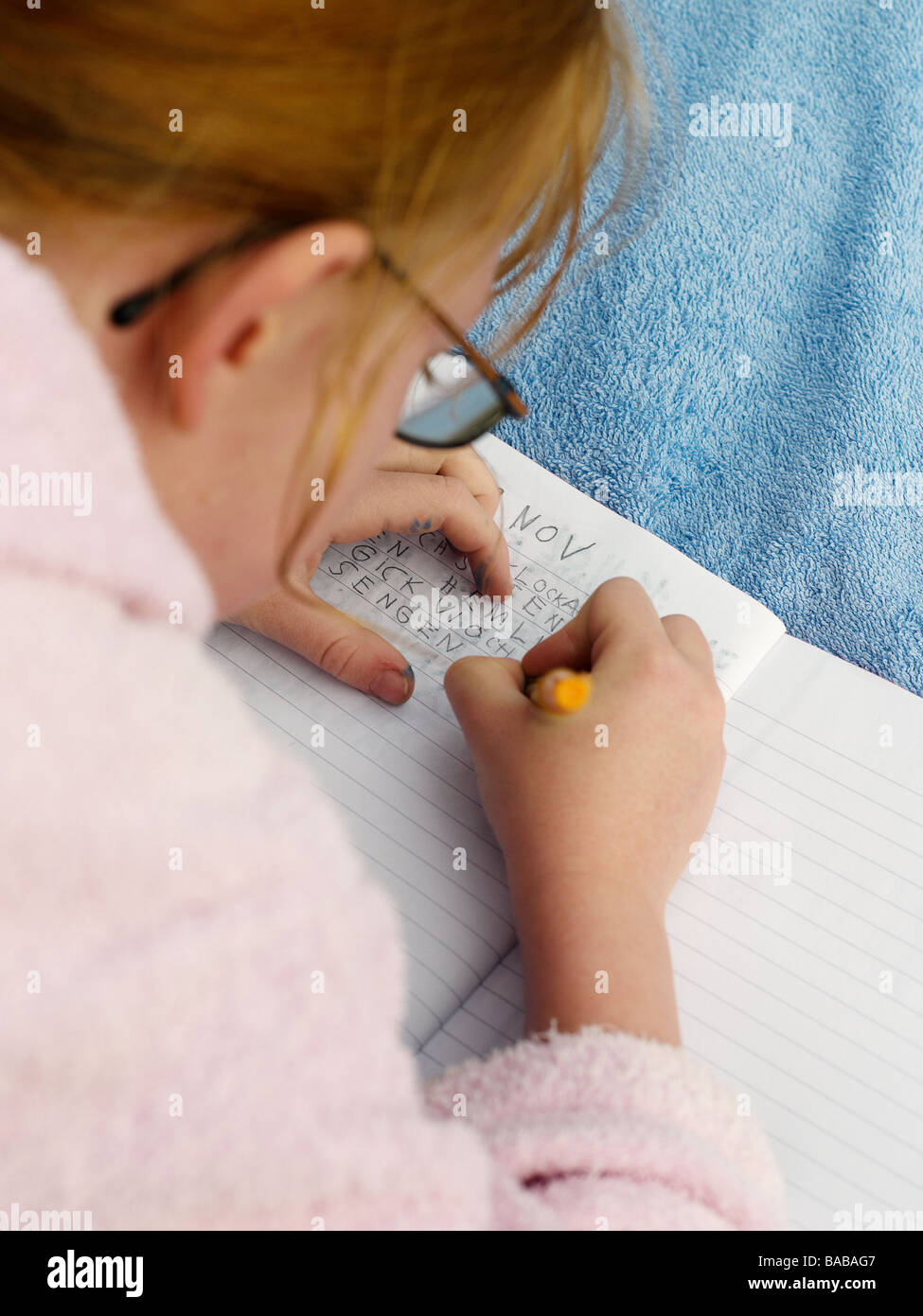 Child diary writing closeup hi-res stock photography and images - Alamy