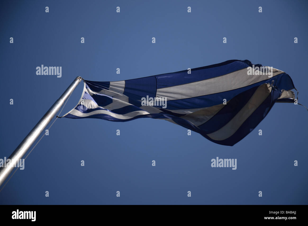 Greek flag in wind hi-res stock photography and images - Alamy