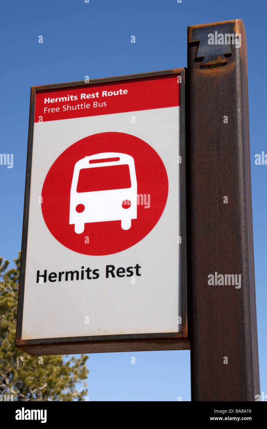 bus stop sign for hermits rest on the hermits rest route grand canyon ...