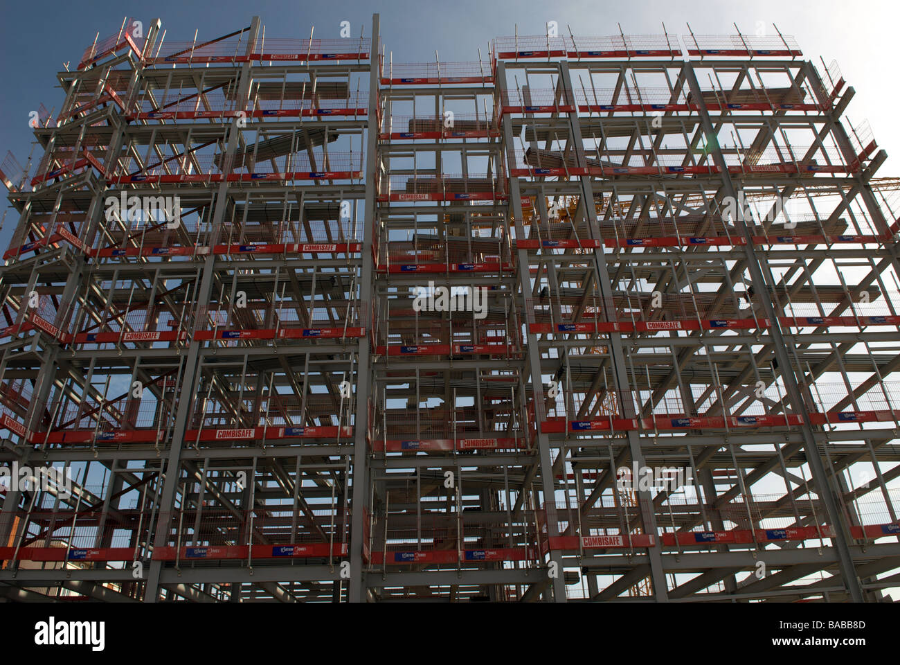 Steel frame of a new high-rise building part of the new university ...