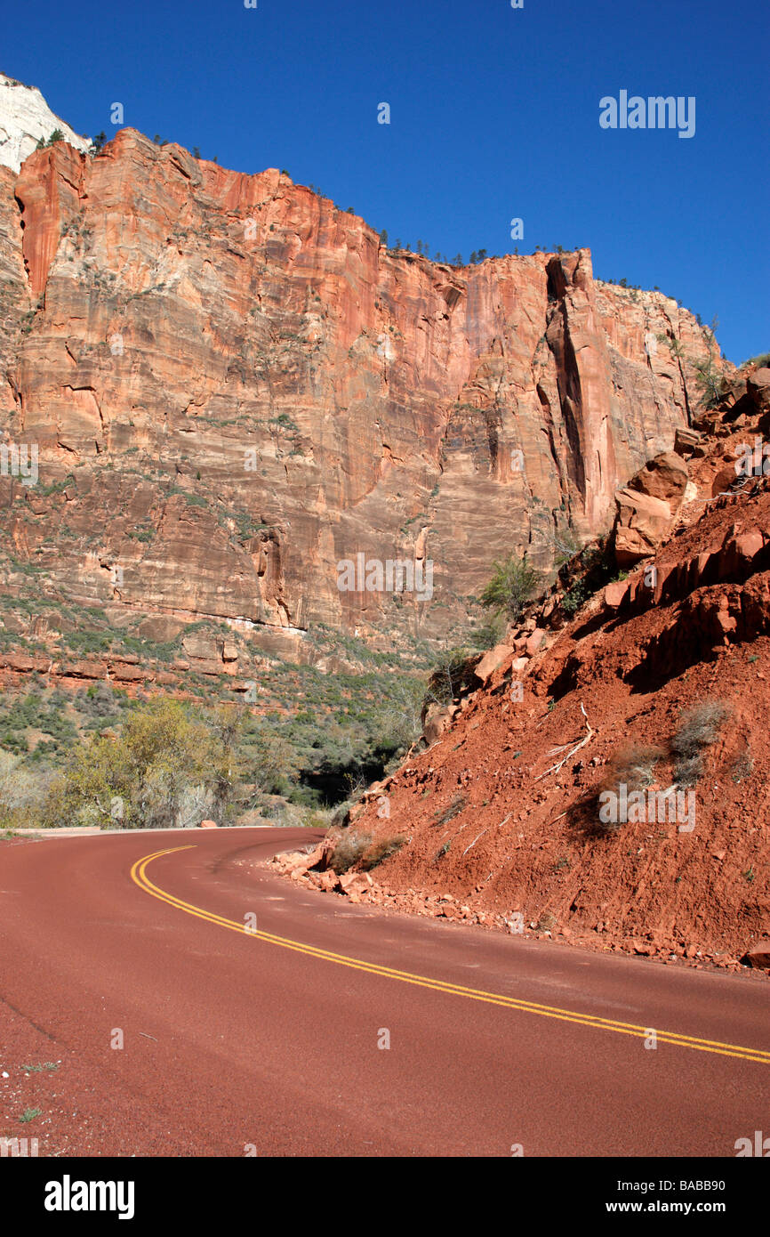 a corner known as big bend along the scenic drive zion canyon national ...