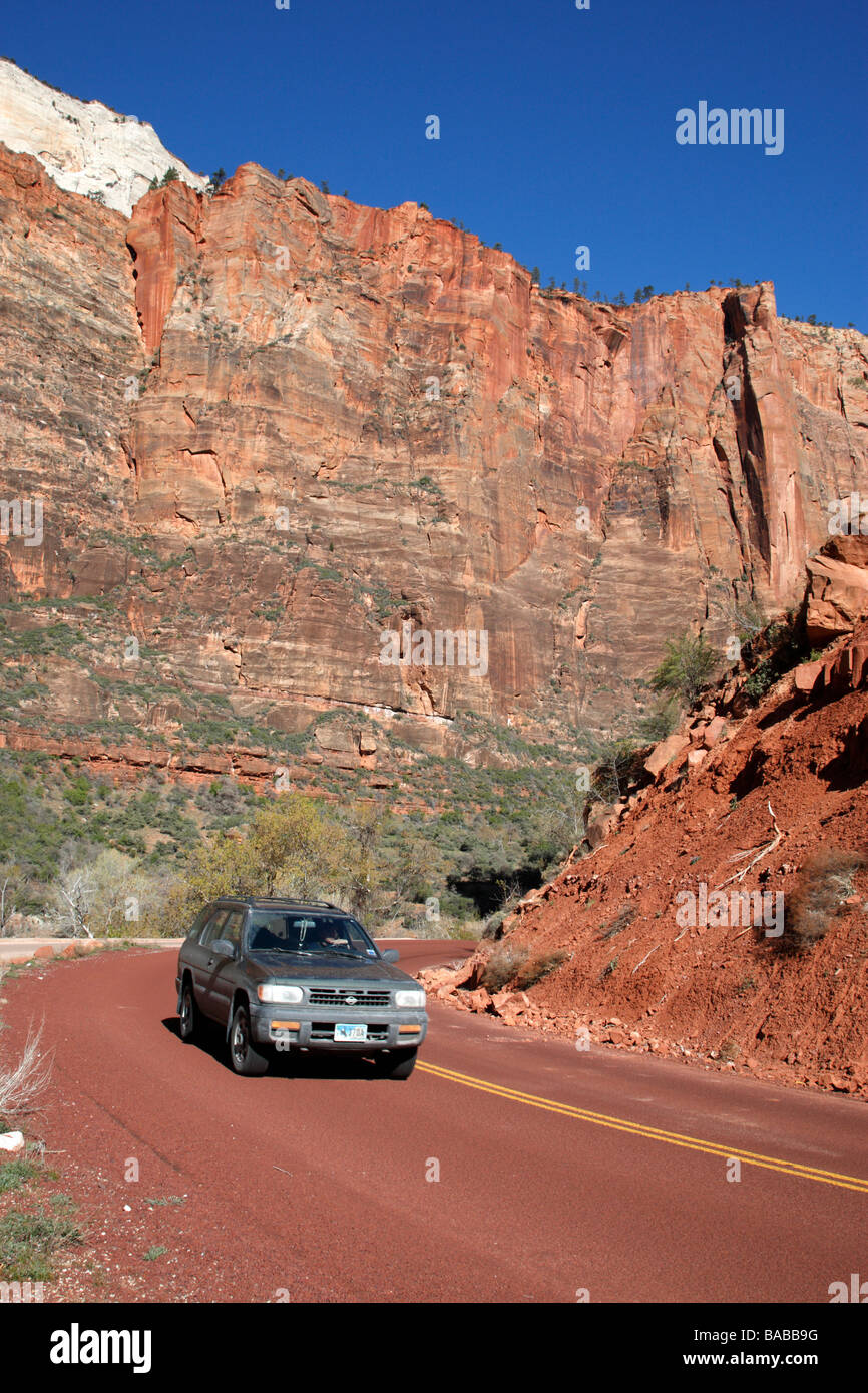 a corner known as big bend along the scenic drive zion canyon national ...