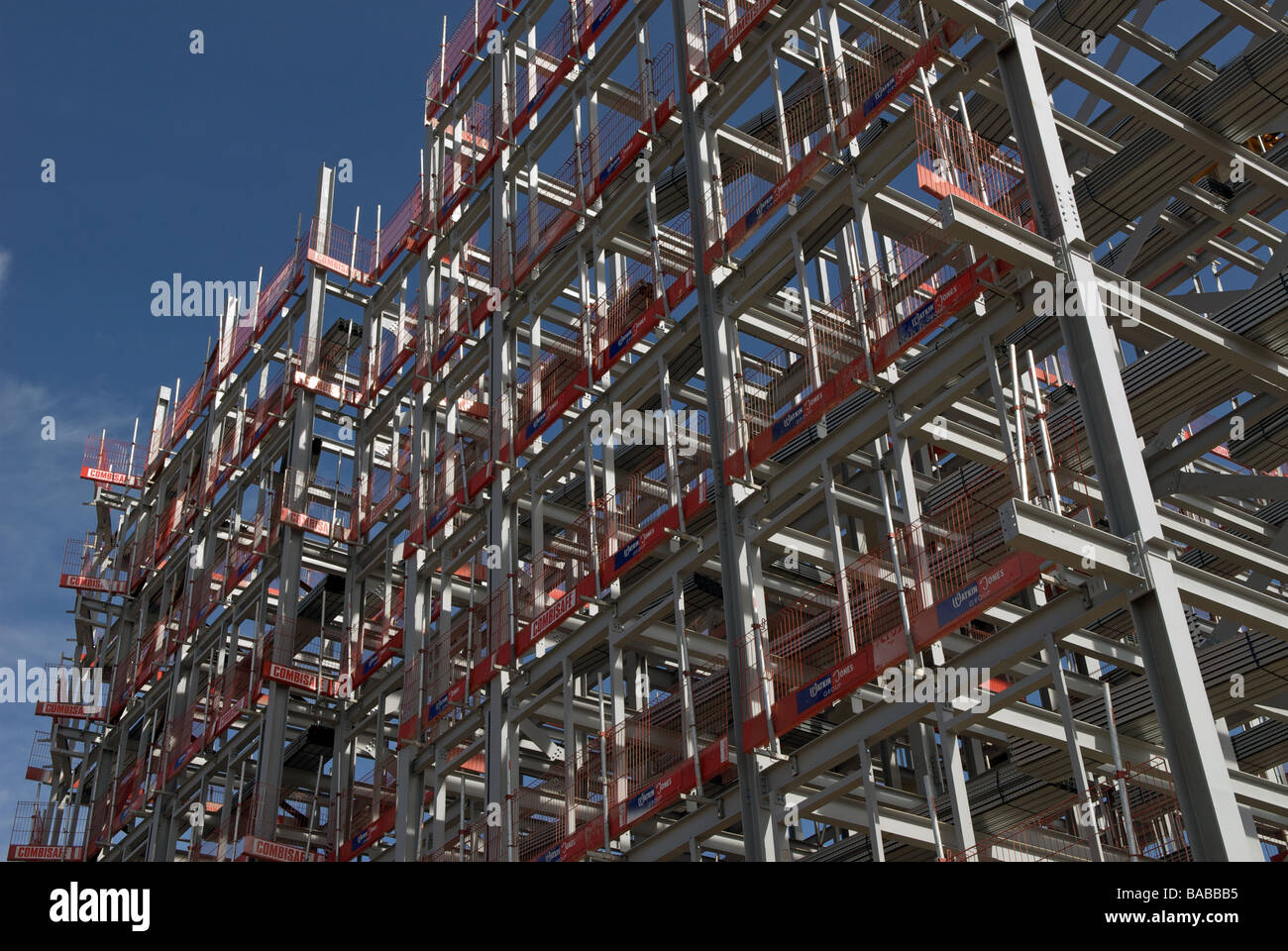 Steel frame of a new high-rise building part of the new university ...