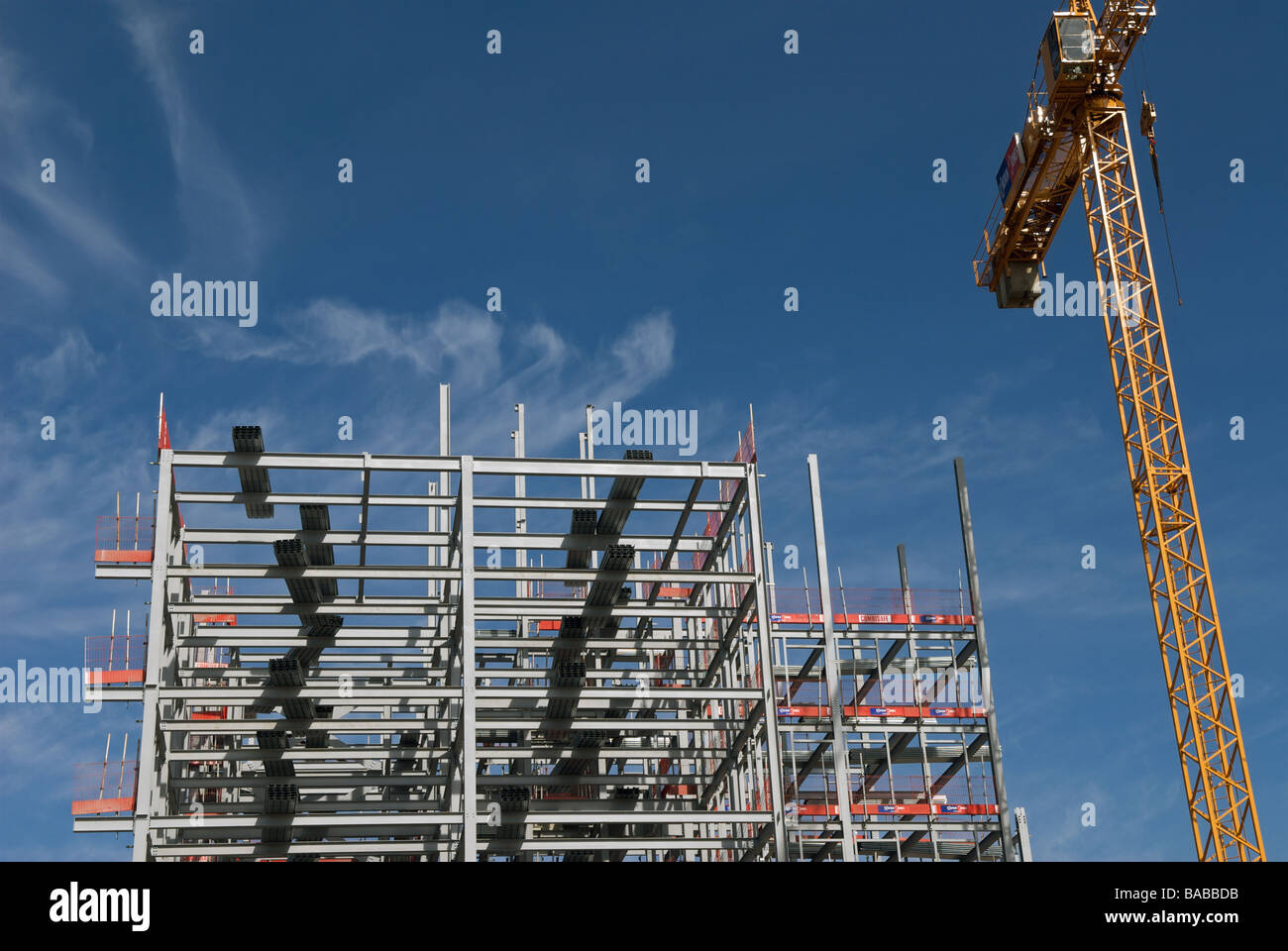 Steel frame of a new high-rise building part of the new university ...