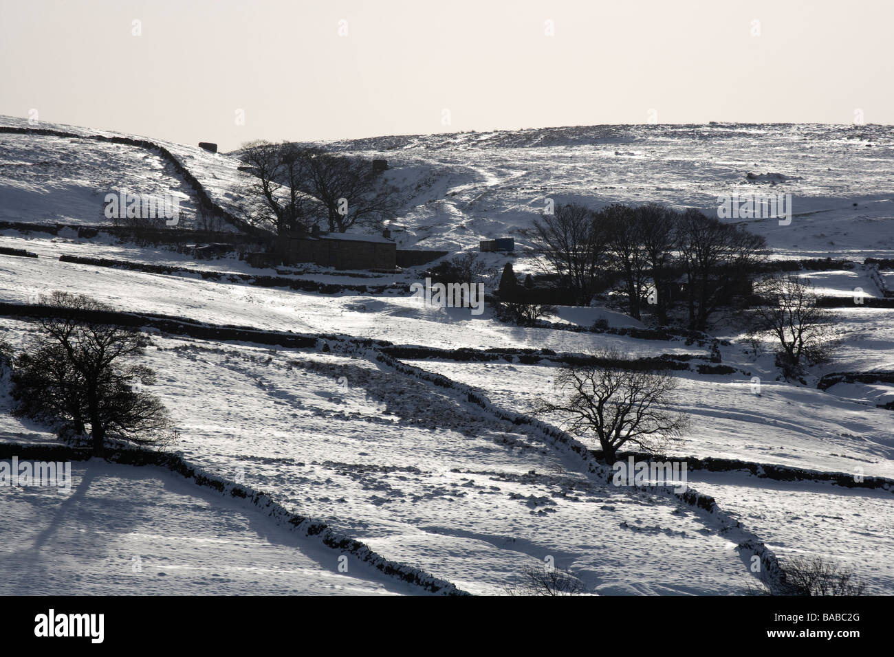 Low Row Swaledale in winter North Yorkshire England UK Stock Photo - Alamy