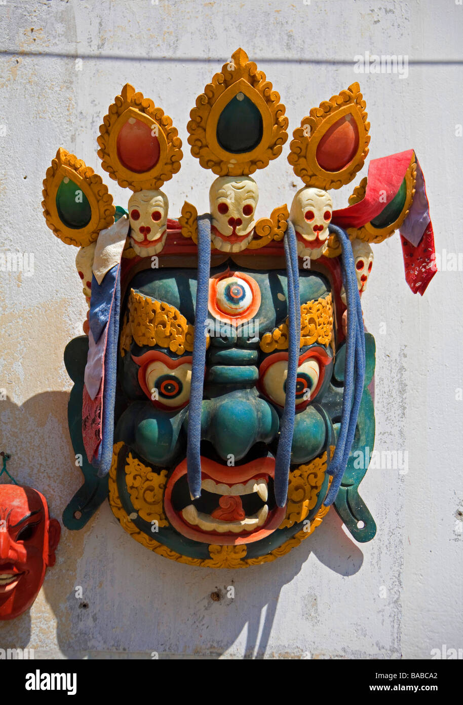 Mask of Demon - God. Expressive scary face close up. Vertical 91042 ...