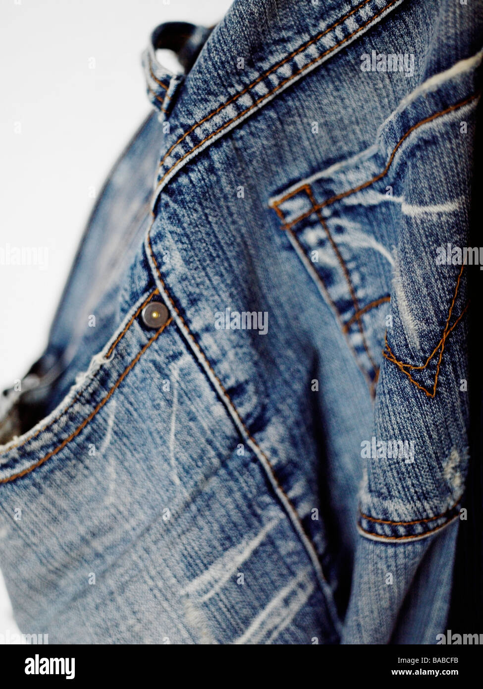Old pair of jeans close-up Stock Photo - Alamy