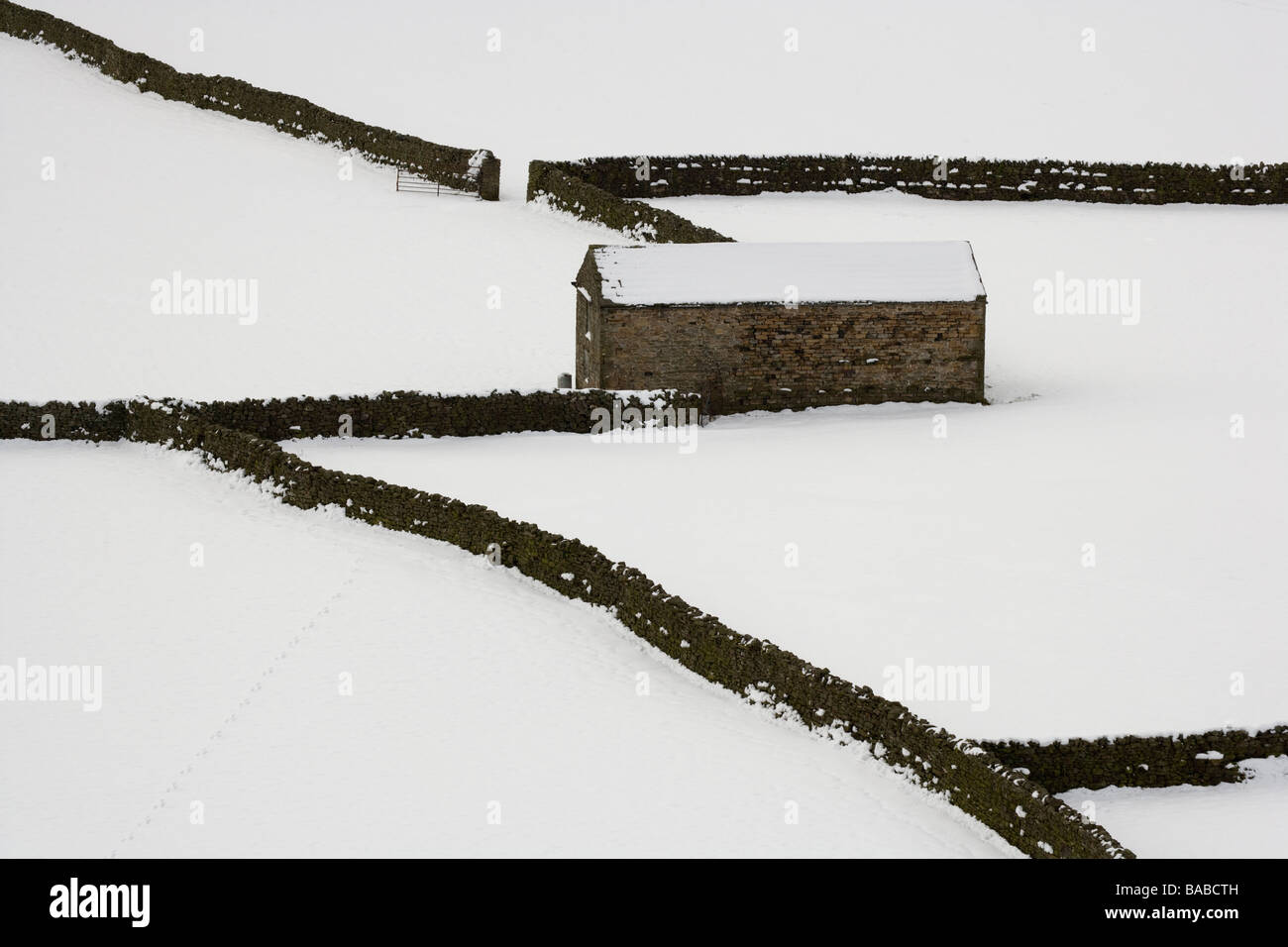 Gunnerside Yorkshire Dales in winter Stock Photo - Alamy