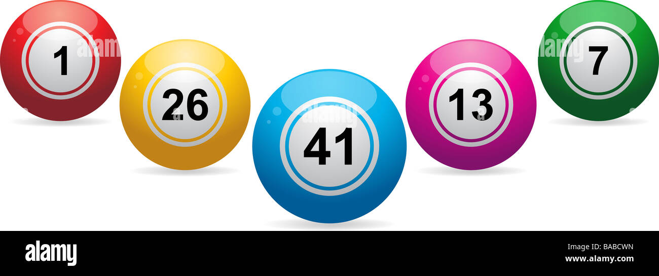 set of bingo balls reflected on white Stock Photo - Alamy