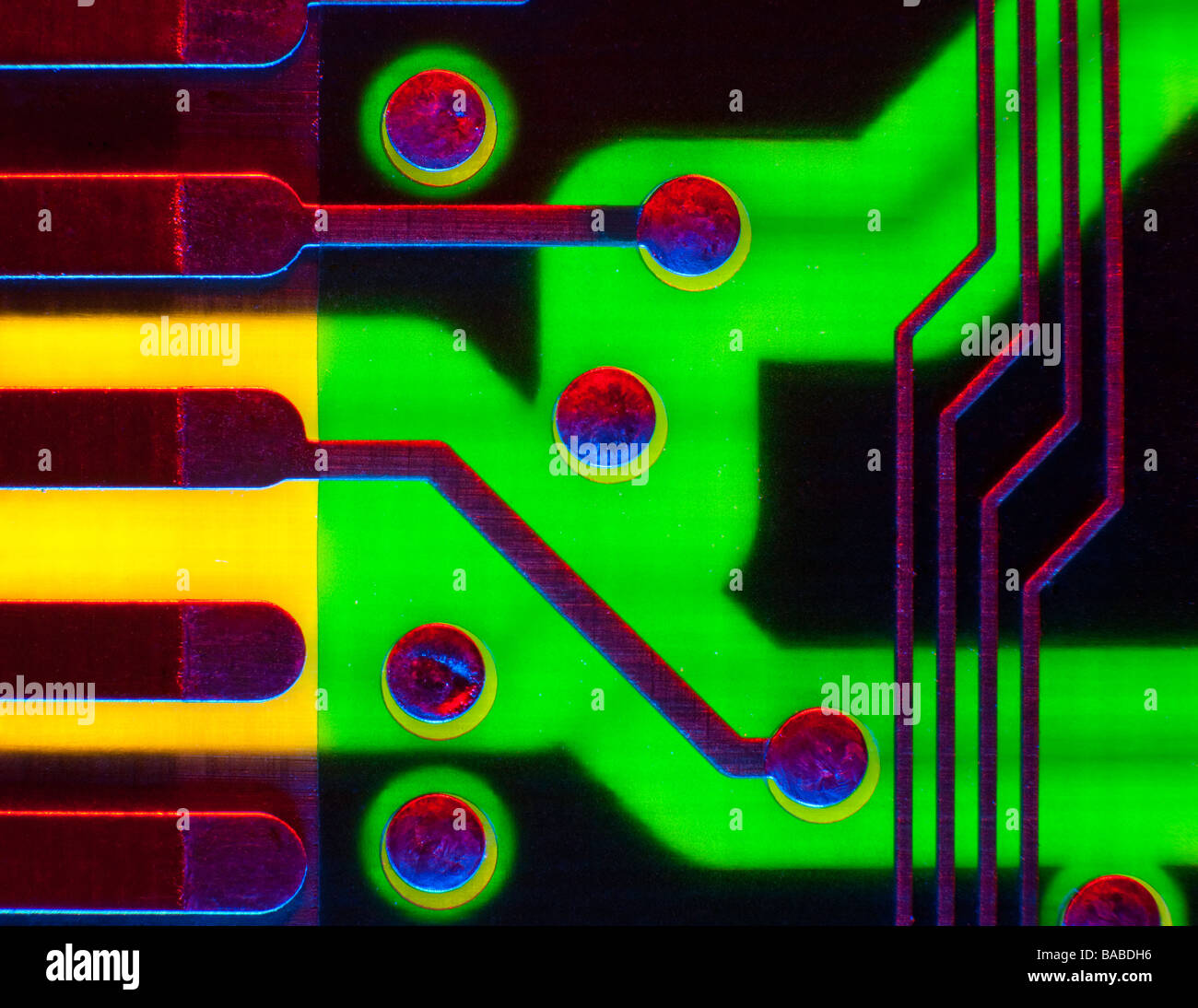 Colourful close-up detail of a computer circuit board Stock Photo - Alamy