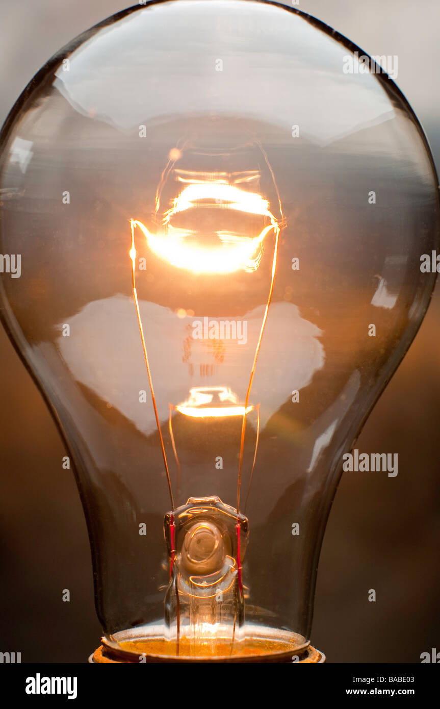 Close-up of incandescent light bulb Stock Photo - Alamy