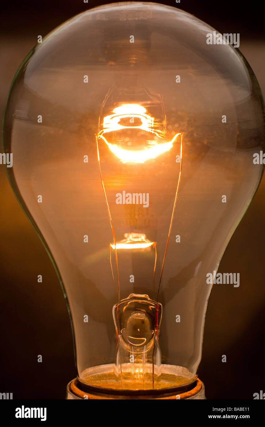 Close-up of incandescent light bulb Stock Photo - Alamy