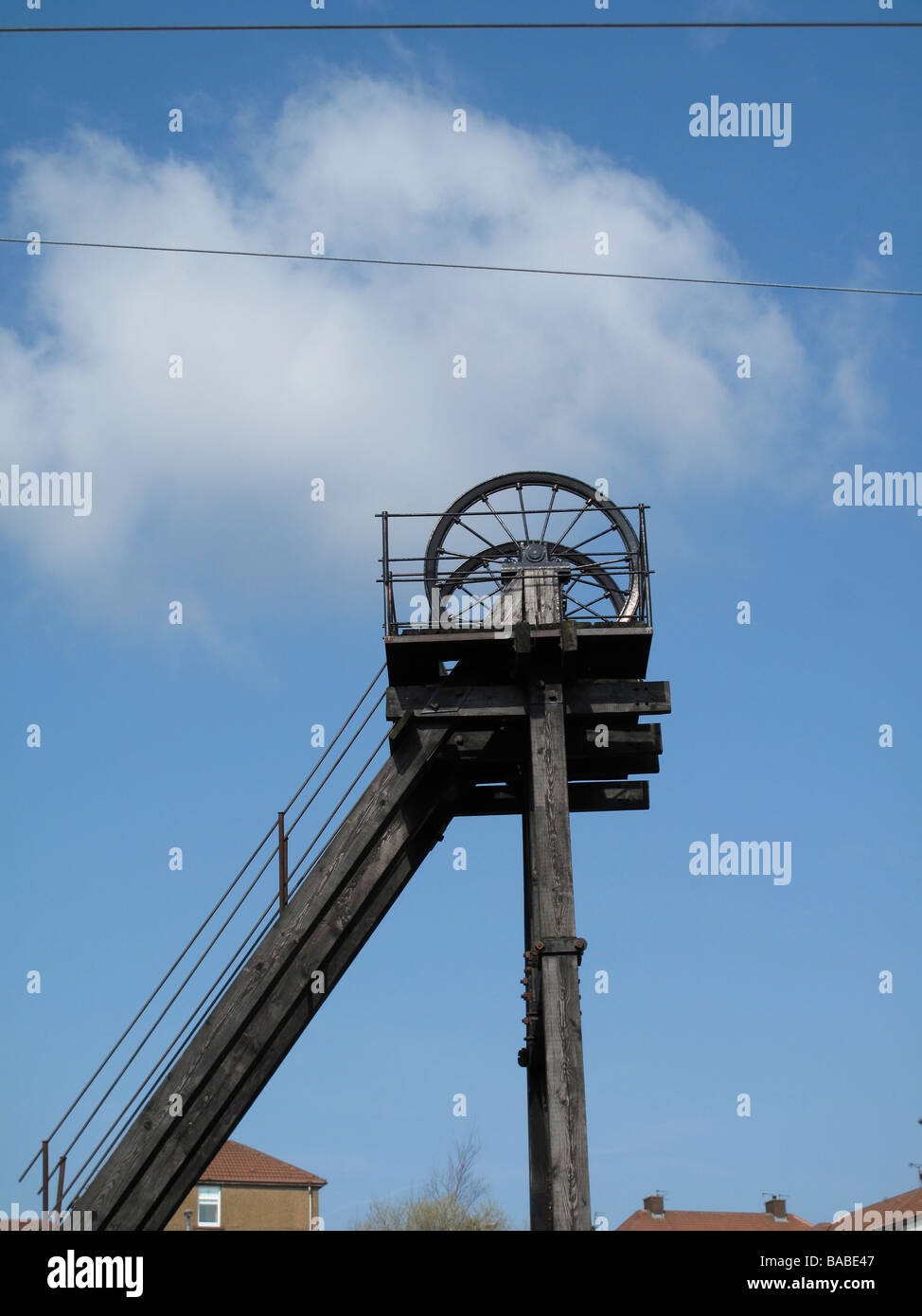 Mineshaft hoist wheel Stock Photo - Alamy