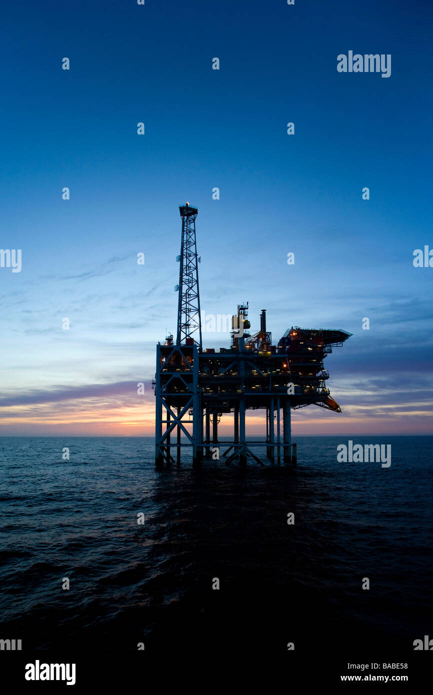 Hanze oil platform at dawn Stock Photo - Alamy