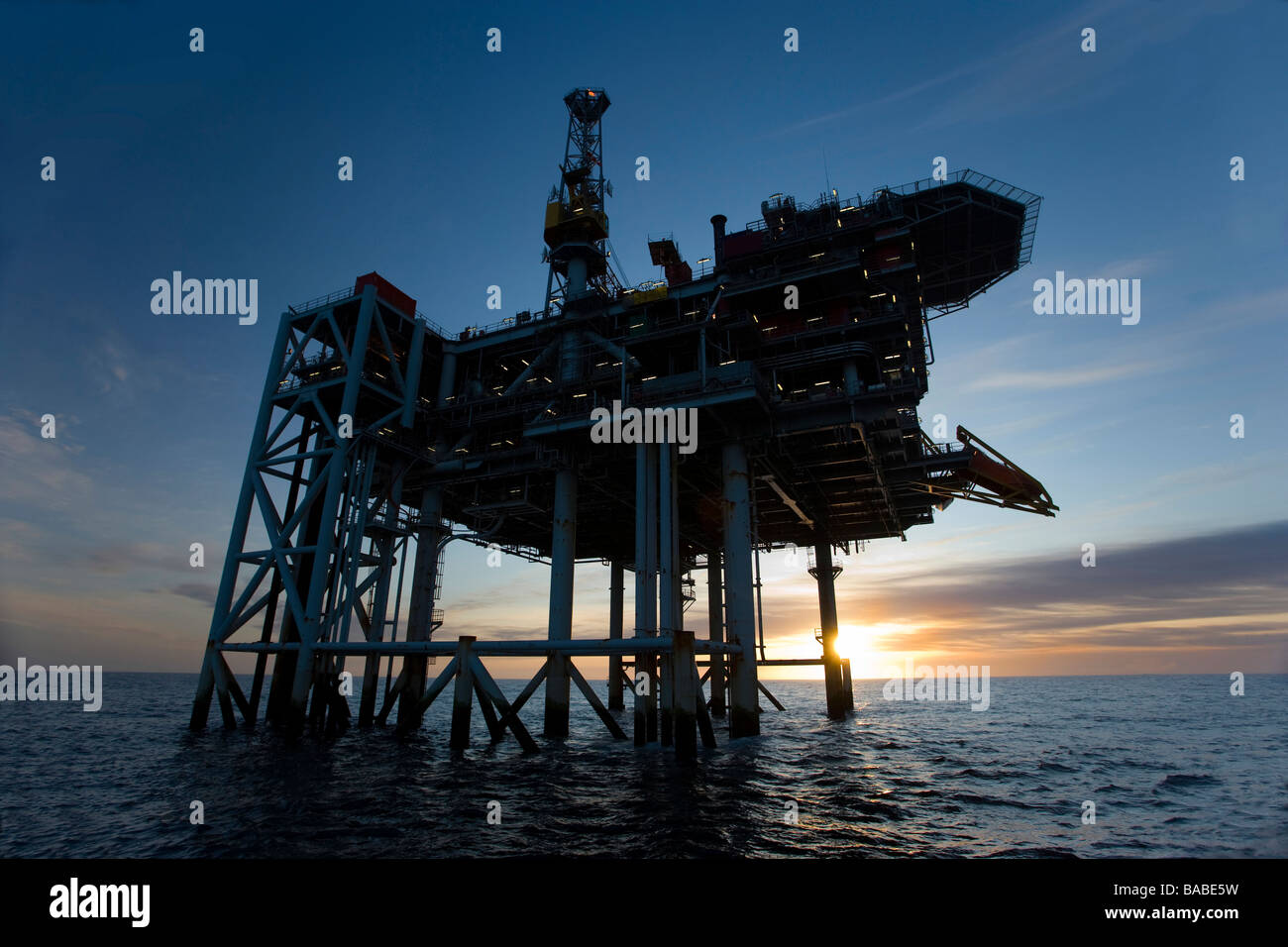Hanze oil platform at dawn Stock Photo - Alamy