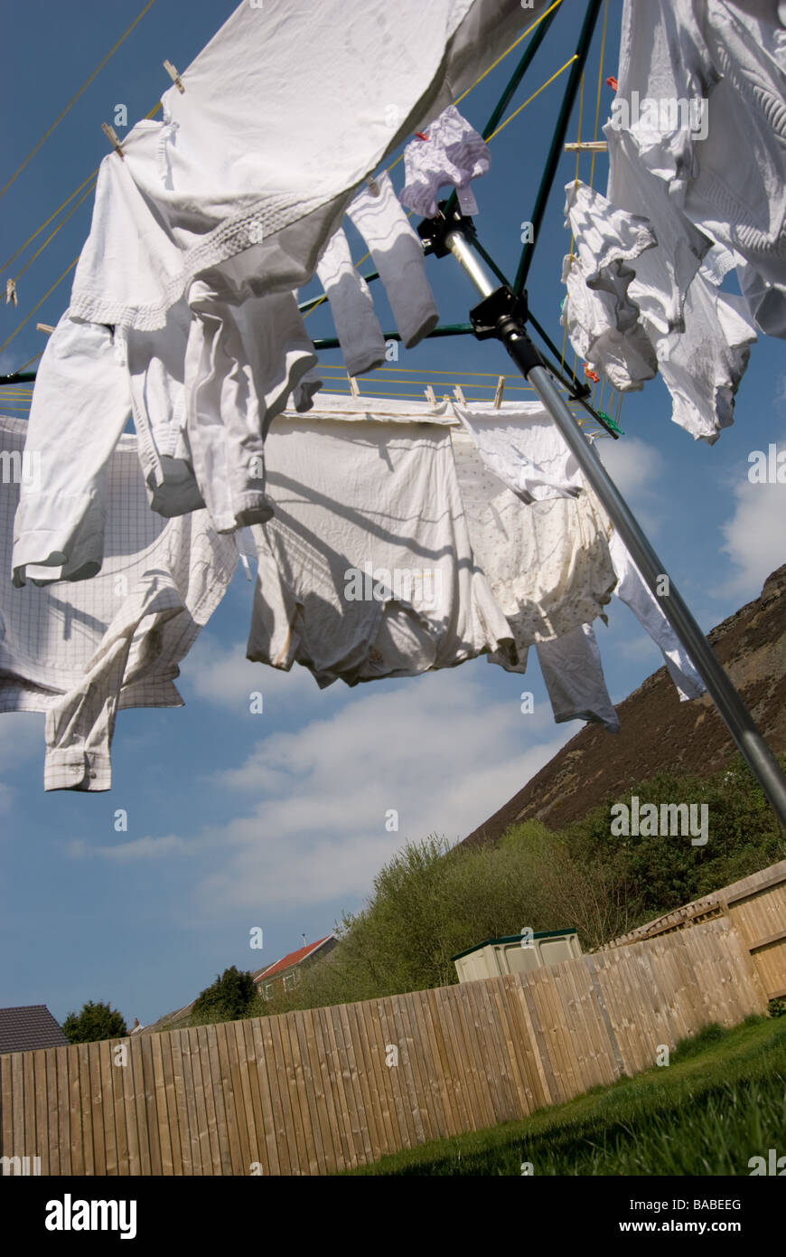 Clothes Hanging on a Washing Line Stock Photo - Alamy