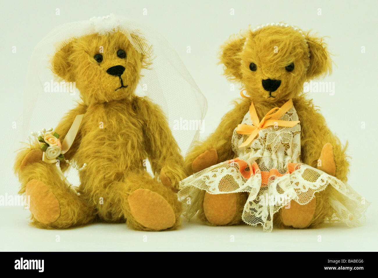Miniature female teddy just married, B&W (Mini Bear Collection Stock ...