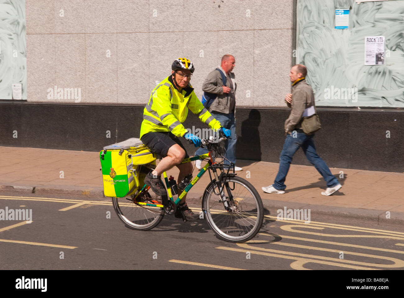 A cycle response unit ambulance man riding his bicycle in York ...