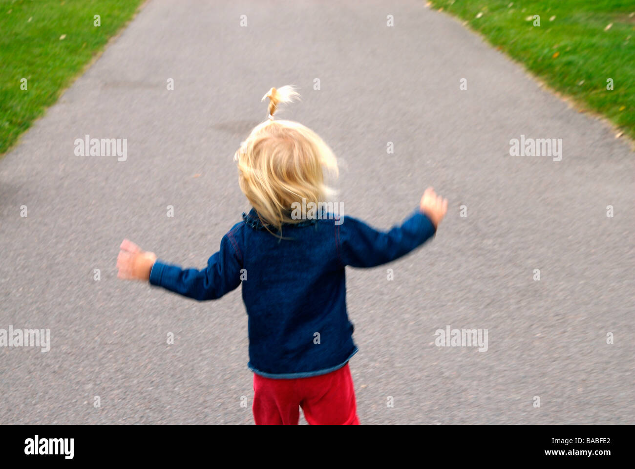 A girl on a road Linkoping Sweden Stock Photo - Alamy