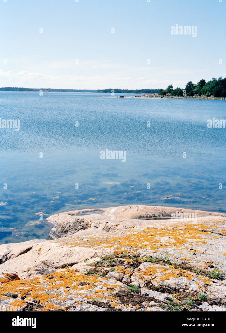 Cliffs by the ocean Vastervik Sweden Stock Photo - Alamy